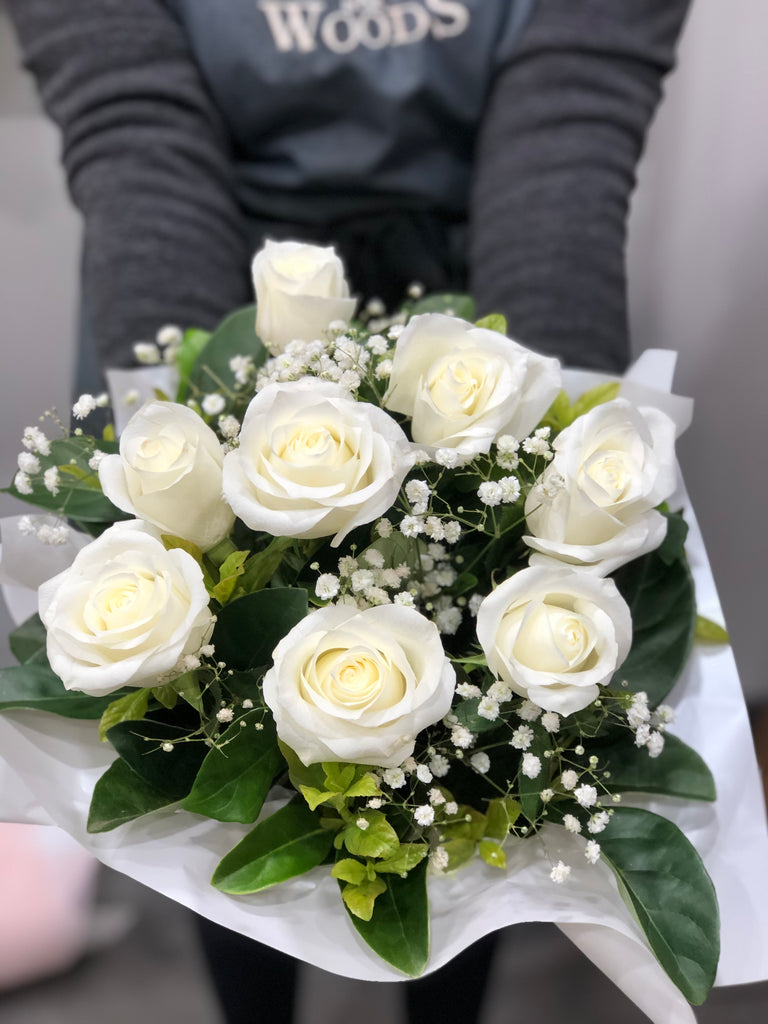 Small Box With Red Roses Accented – Flowers in the Woods
